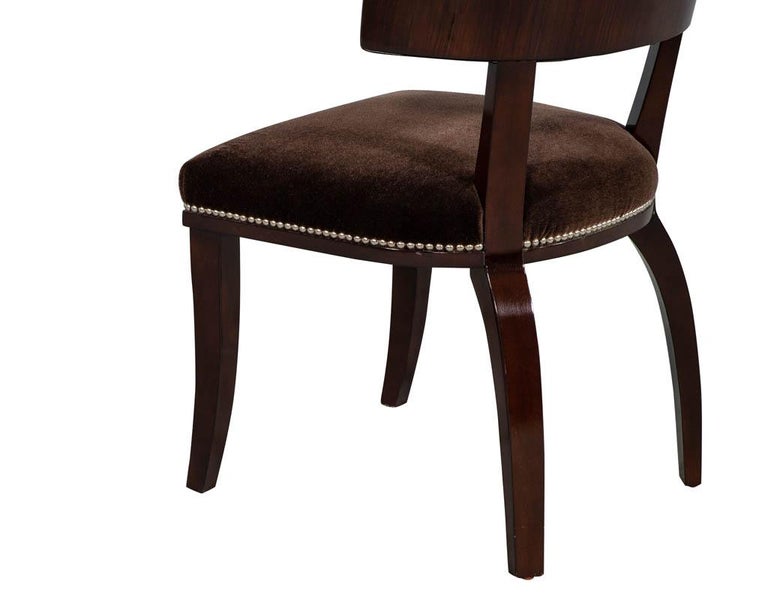 Pair of Leather Curved Back Side Chairs at 1stDibs