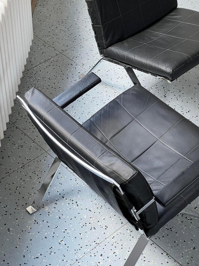 Pair of Leather Lounge Chairs Model 1600 by Hans Eichenberger for ...