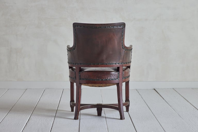 Pair of Leather Pull Up Chairs at 1stDibs