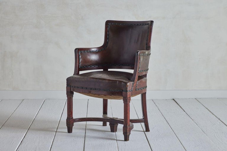 Pair of Leather Pull Up Chairs at 1stDibs