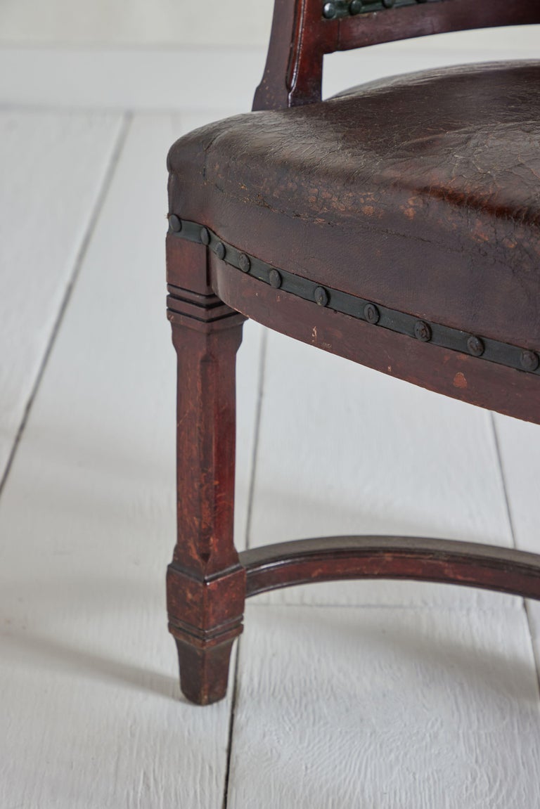Pair of Leather Pull Up Chairs at 1stDibs