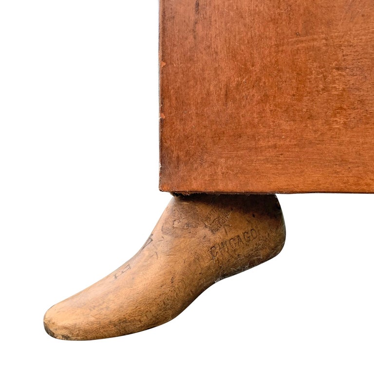 Pair of Leather Tables with Shoe Form Feet For Sale at 1stDibs