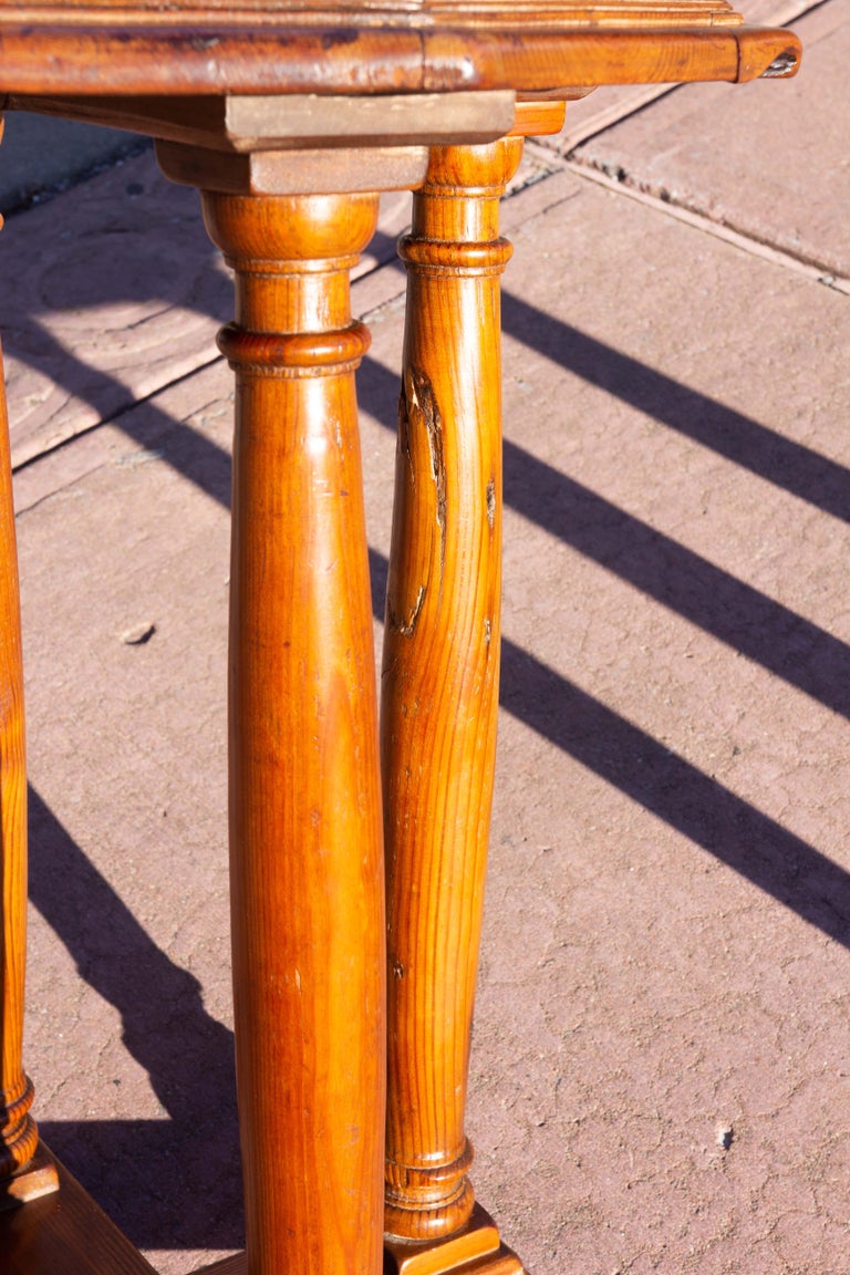 Pair of Leather Top Italian Tuscan Tables 19th Century For Sale at 1stDibs