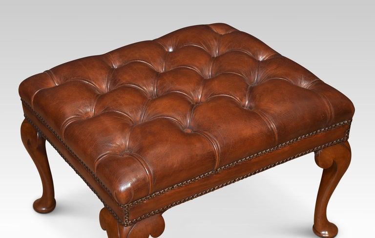 Pair of Leather Uppolstered Stools For Sale at 1stDibs