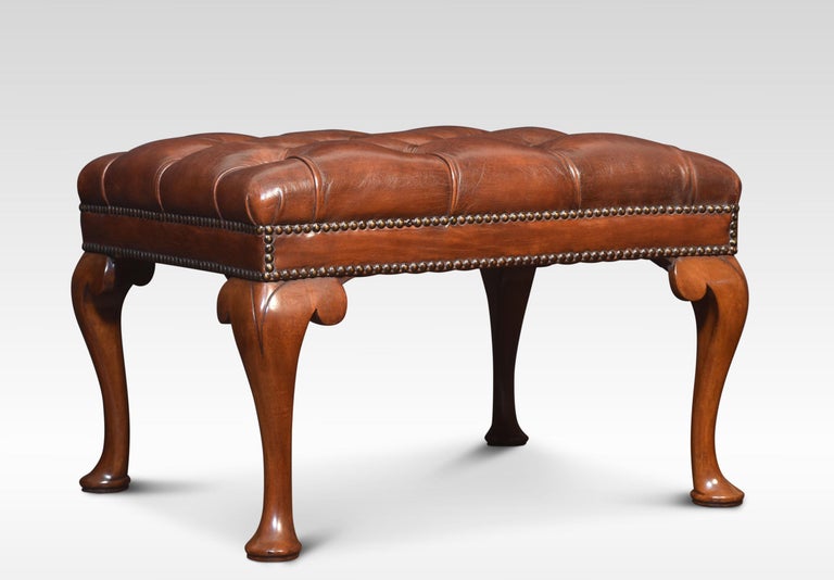 Pair of Leather Uppolstered Stools For Sale at 1stDibs