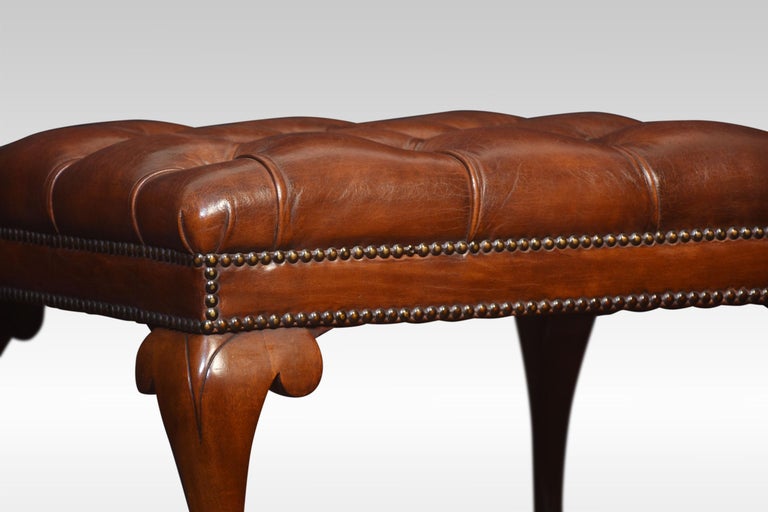 Pair of Leather Uppolstered Stools For Sale at 1stDibs