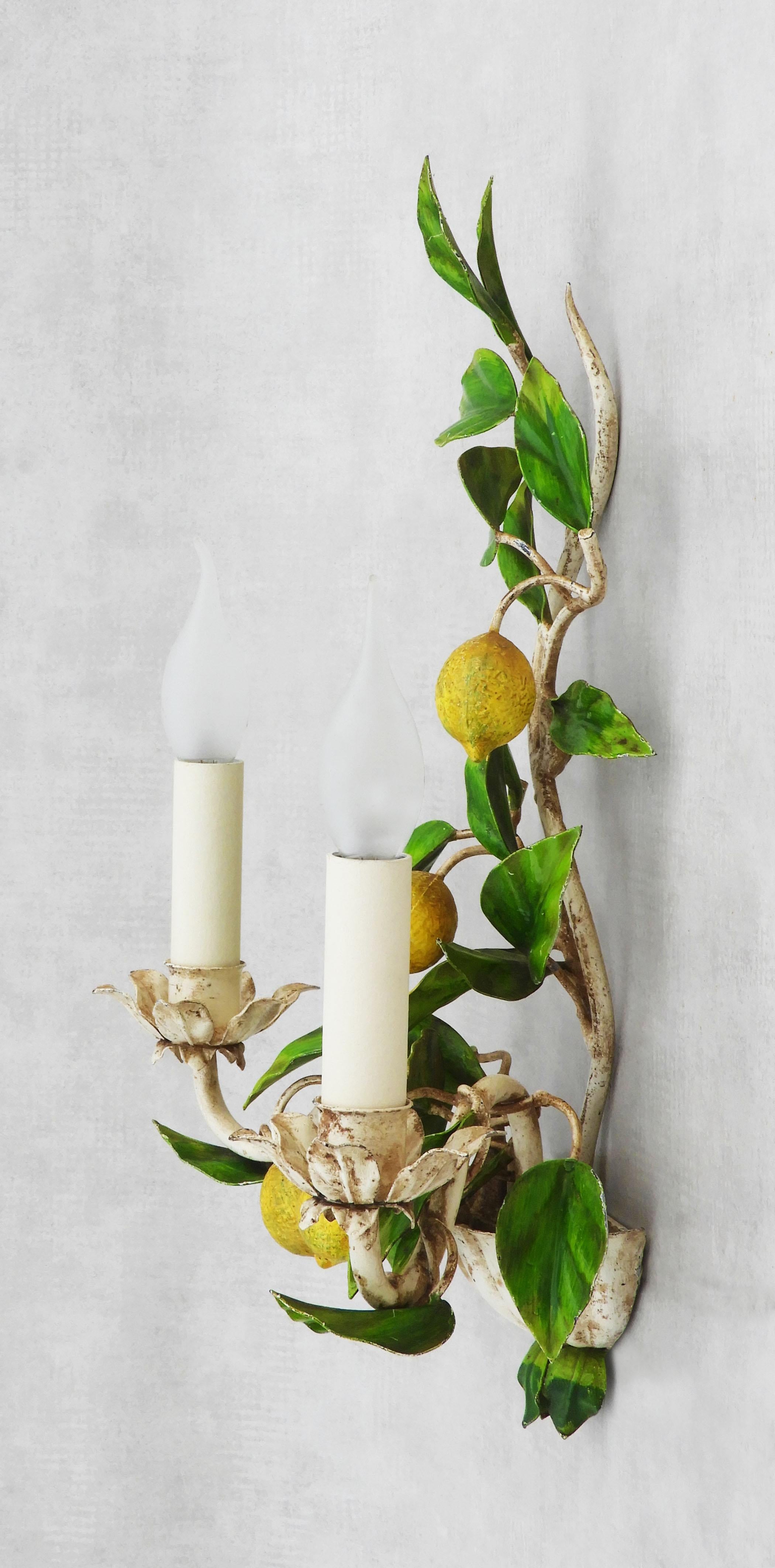 Pair of Lemon Tree Wall Light Sconces by Maison Honoré C1960 at 1stDibs