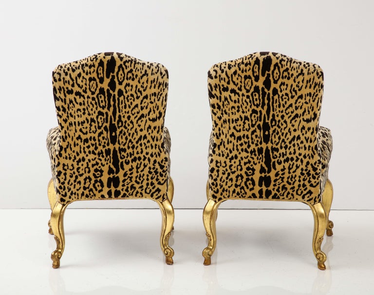Pair of Leopard and Gold Slipper Chairs For Sale at 1stDibs