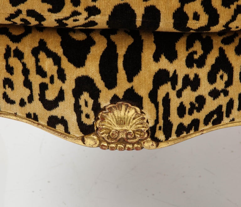 Pair of Leopard and Gold Slipper Chairs For Sale at 1stDibs