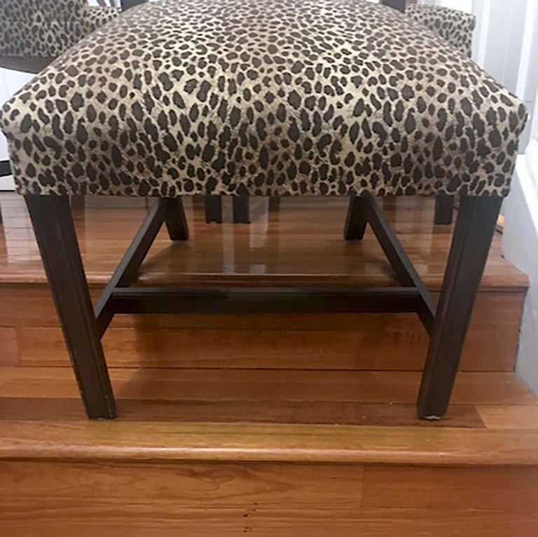 Pair of Leopard Pattern Federal Chippendale 19th Century Mahogany Side ...