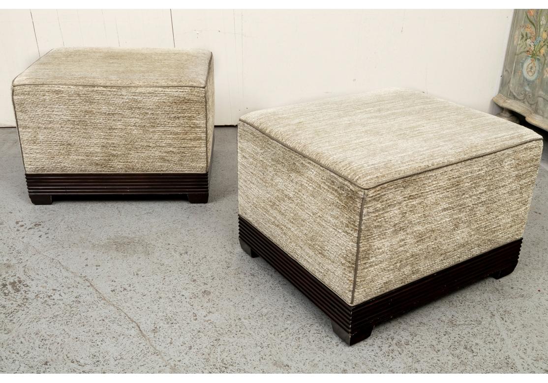 Pair Of Lewis Mittman Upholstered Ottomans at 1stDibs
