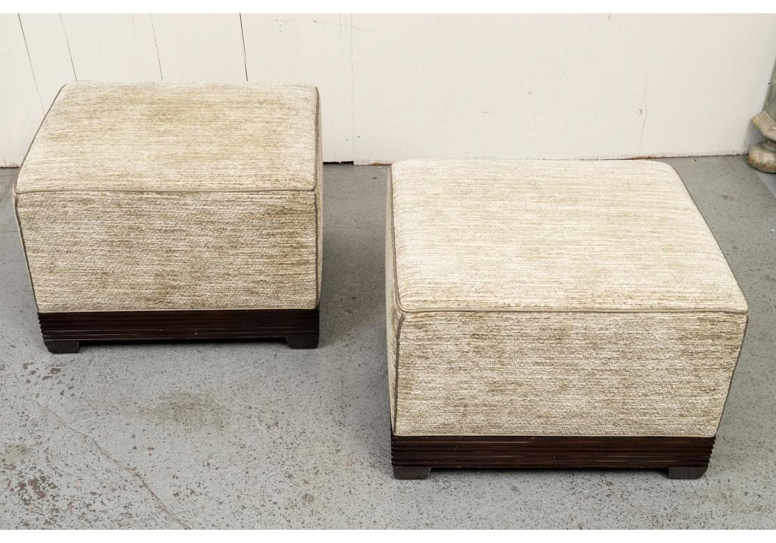 Pair Of Lewis Mittman Upholstered Ottomans For Sale at 1stDibs