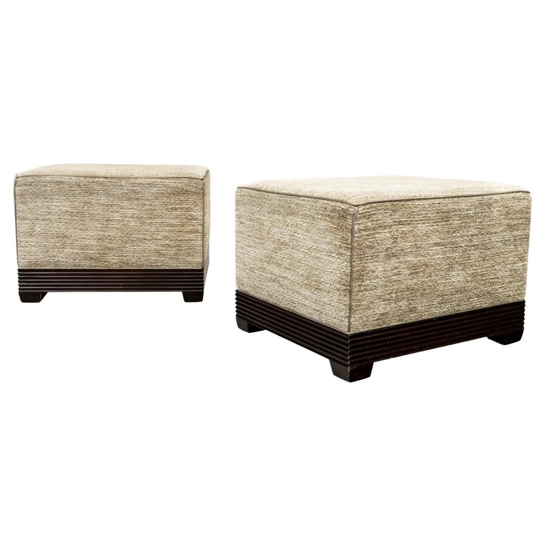 Pair Of Lewis Mittman Upholstered Ottomans at 1stDibs