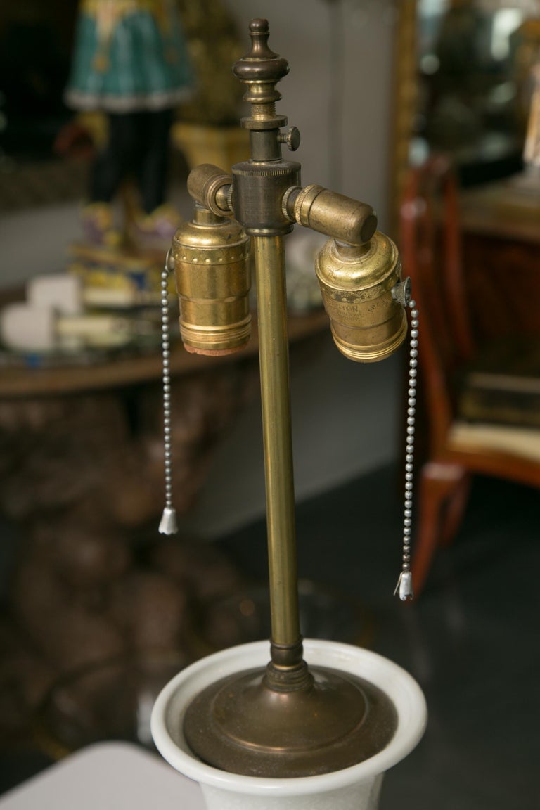 Pair of Lightly Textured Blanc de Chine Baluster Lamps at 1stDibs