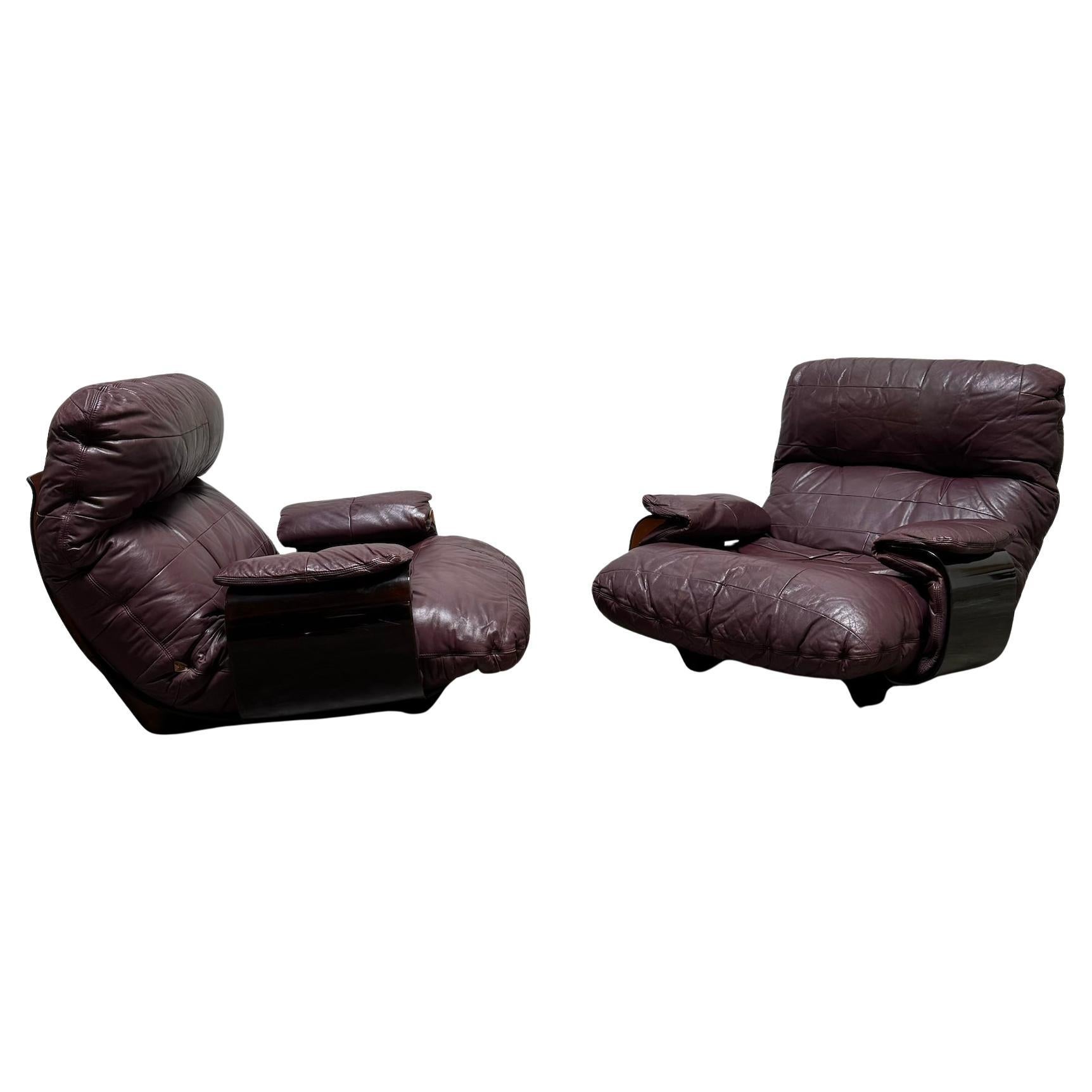 Marsala Leather Chair by Michel Ducaroy for Ligne Roset, France, 1970 ...