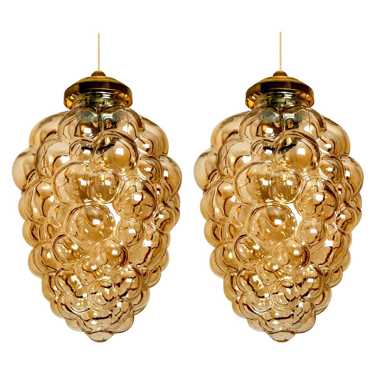 Pair of Painted Leopard Print Pendant Lights For Sale at 1stDibs