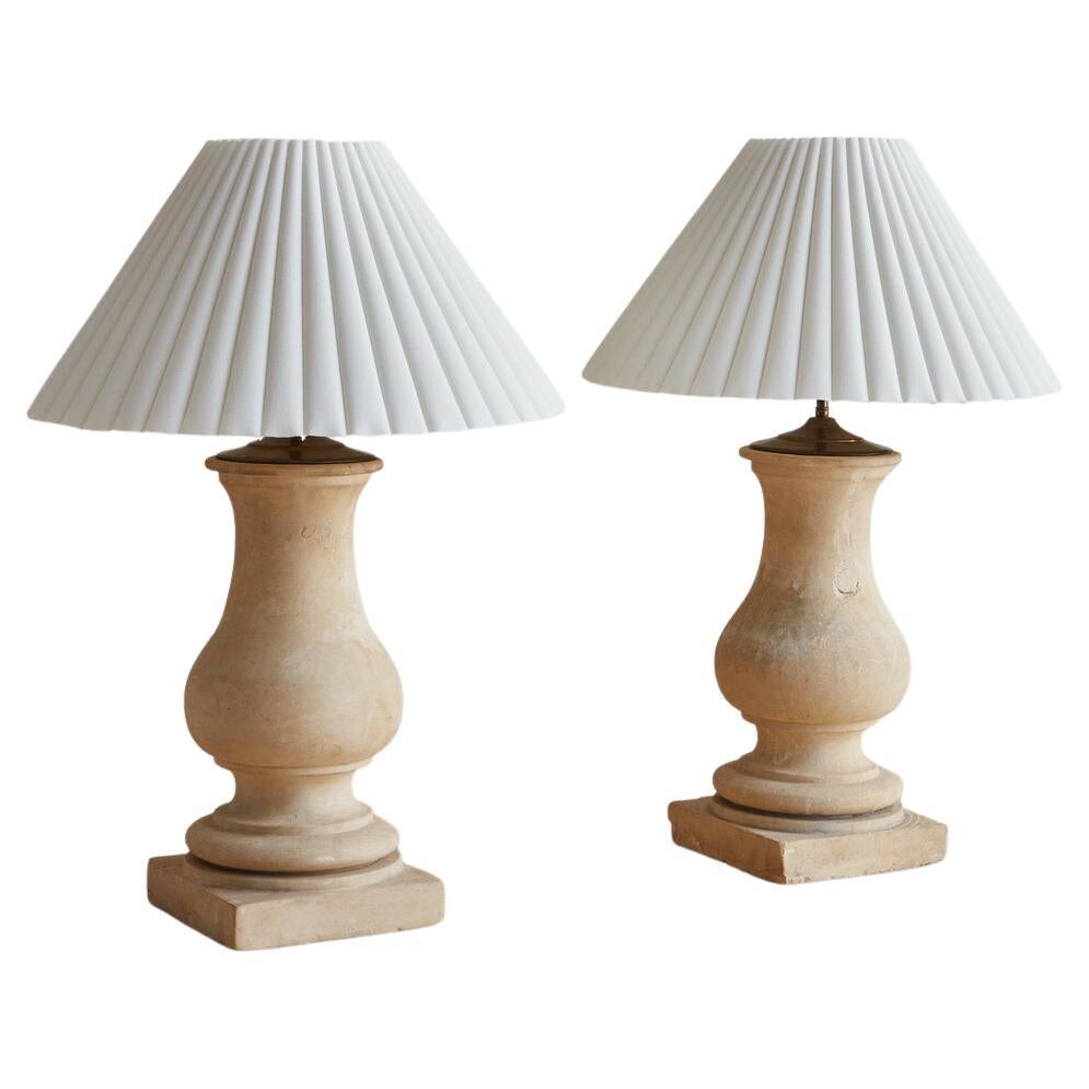 Pair Of Tapered Square Section Lamps at 1stDibs