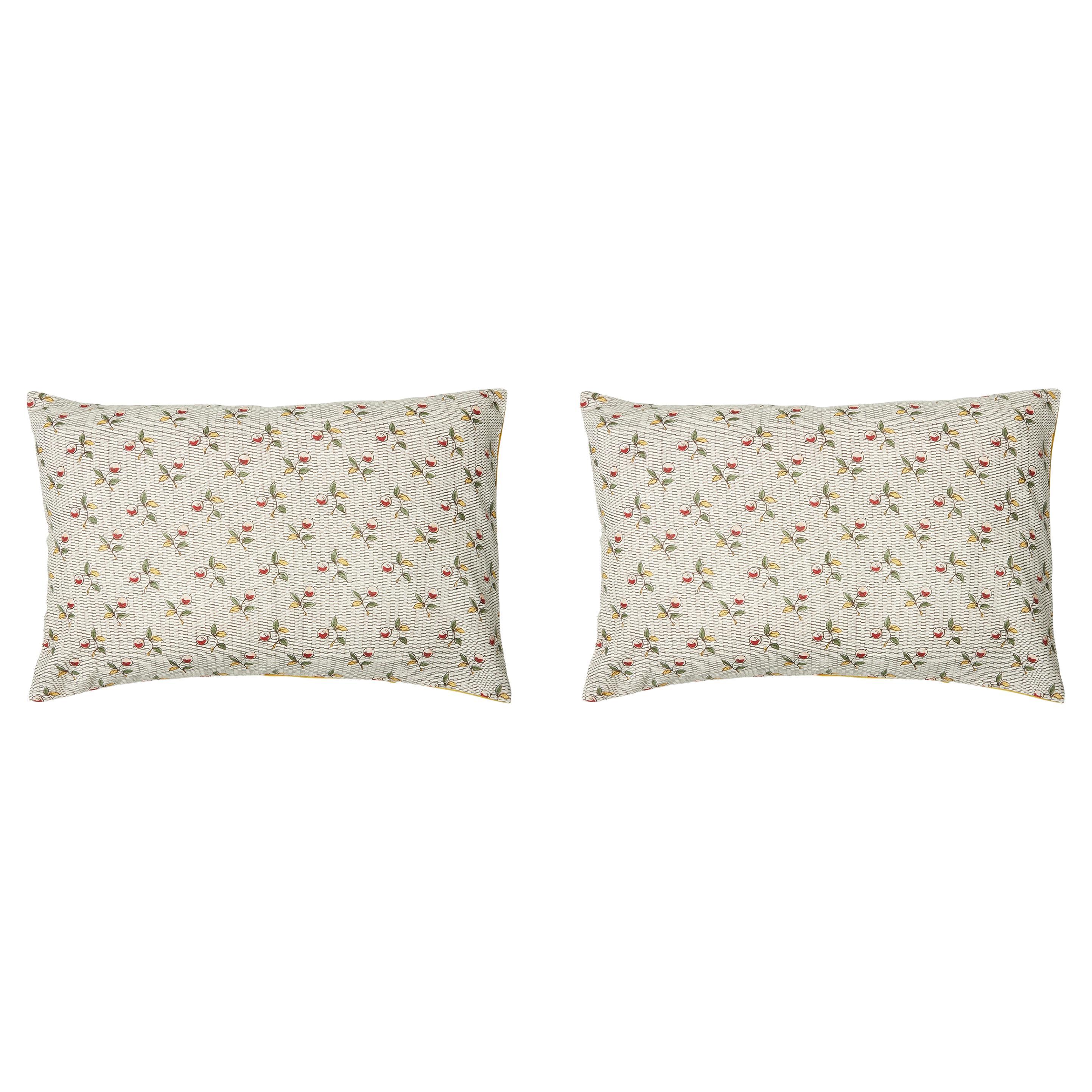 Pair of Linen Pillow Cushions - Jaipur pattern - Designed and Made in ...