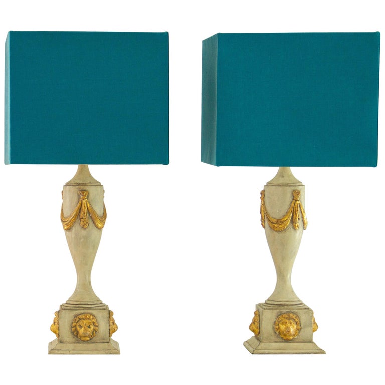 Pair of Lion Mask Lamps, 1980s For Sale at 1stDibs