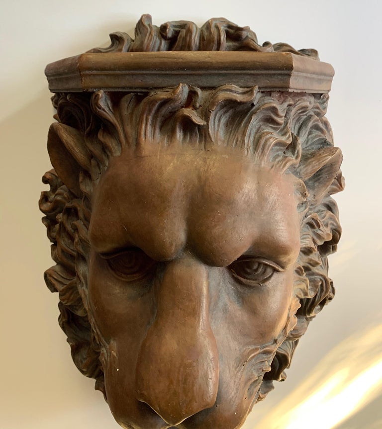 Pair of Lion Wall Shelves at 1stDibs