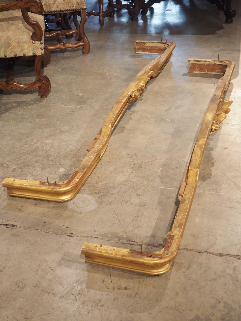 Pair of Long Antique French Giltwood Valances or “Cantonnieres”, circa ...