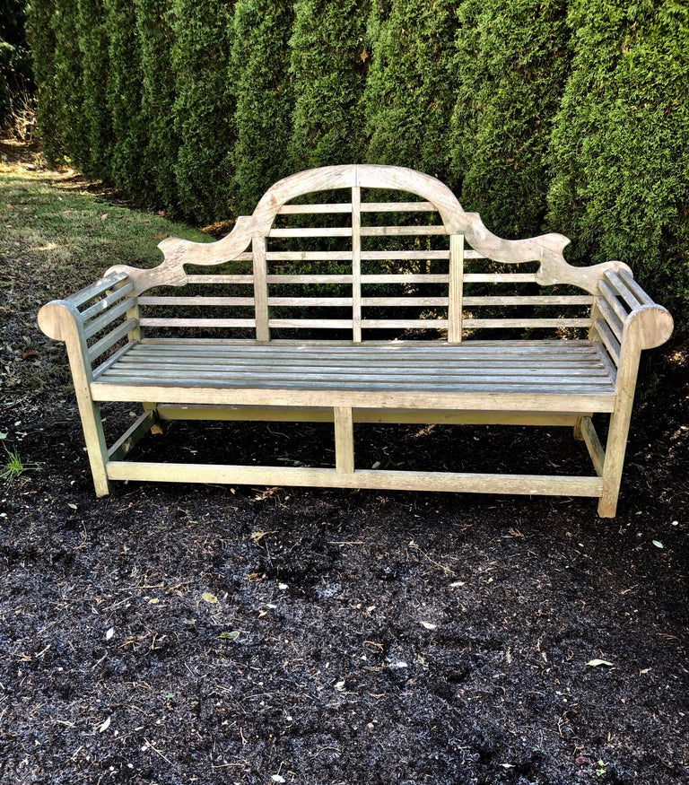 Pair of Long English Lutyens-Style Benches in Teak at 1stDibs