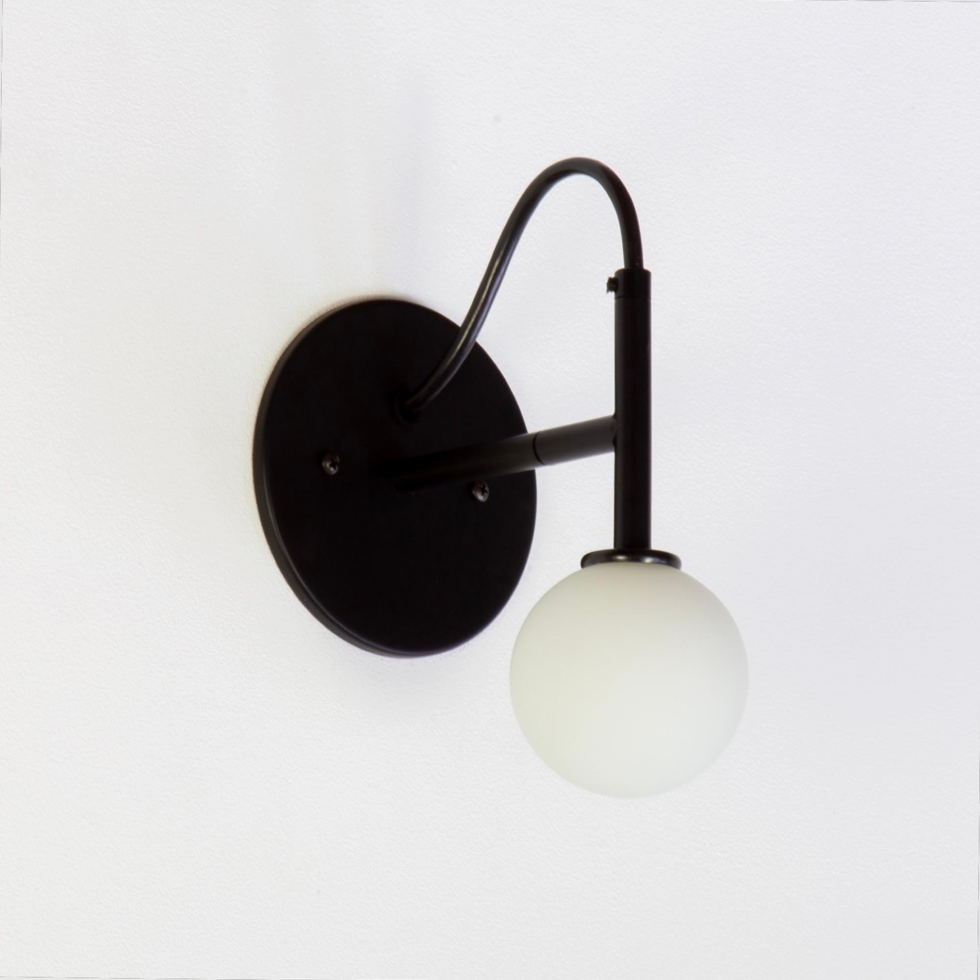 Pair of Loop Wall Sconces by Research.Lighting, Black, Glass, Made to ...