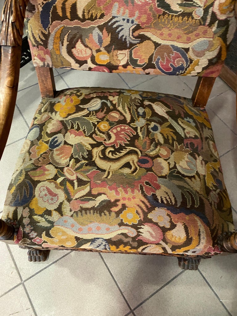 two Louis XIII Style Armchairs, circa 1900 For Sale at 1stDibs