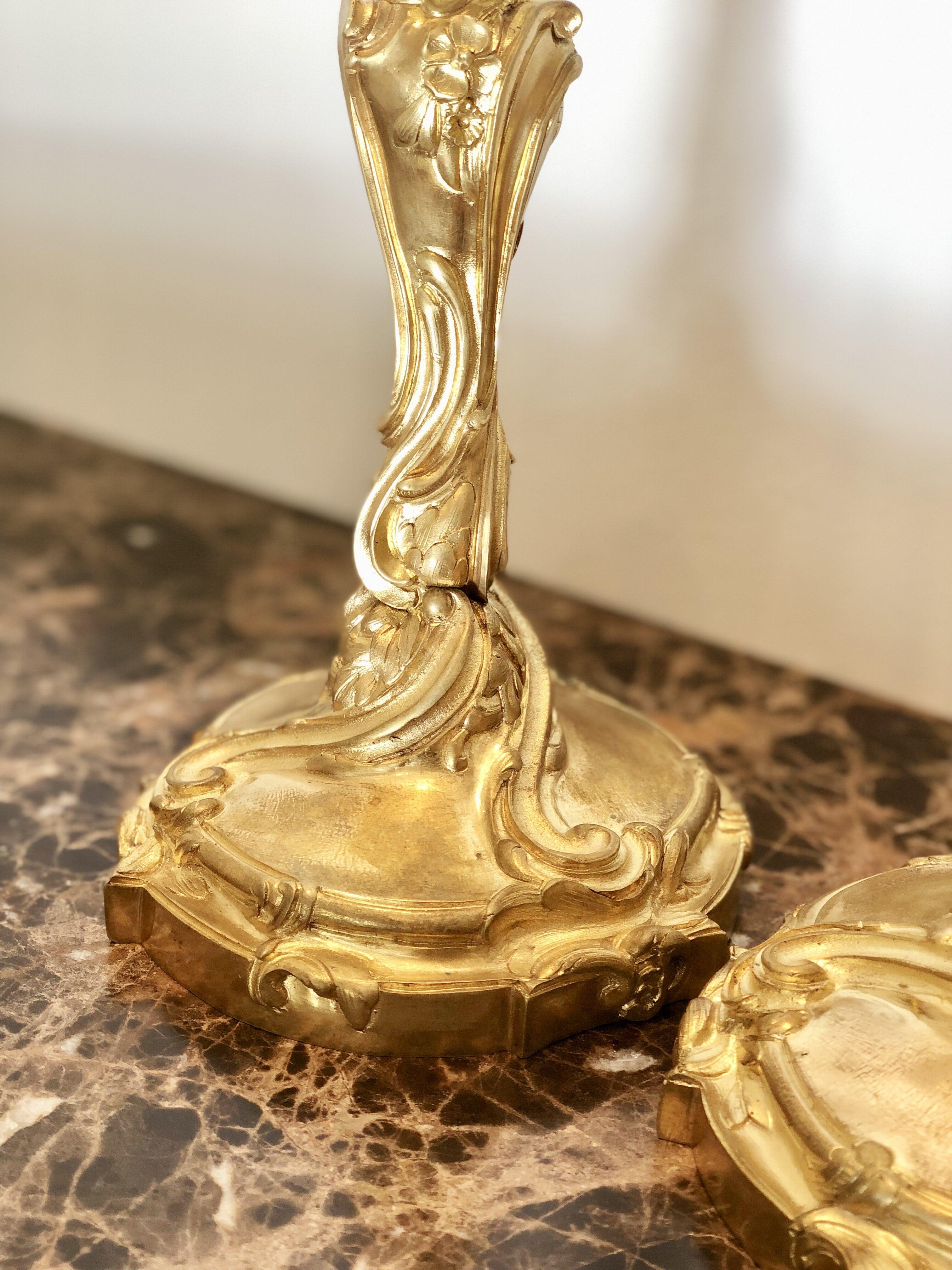 Pair Of Louis XV Candlesticks In The Manner Of Juste-Aurèle Meissonnier ...