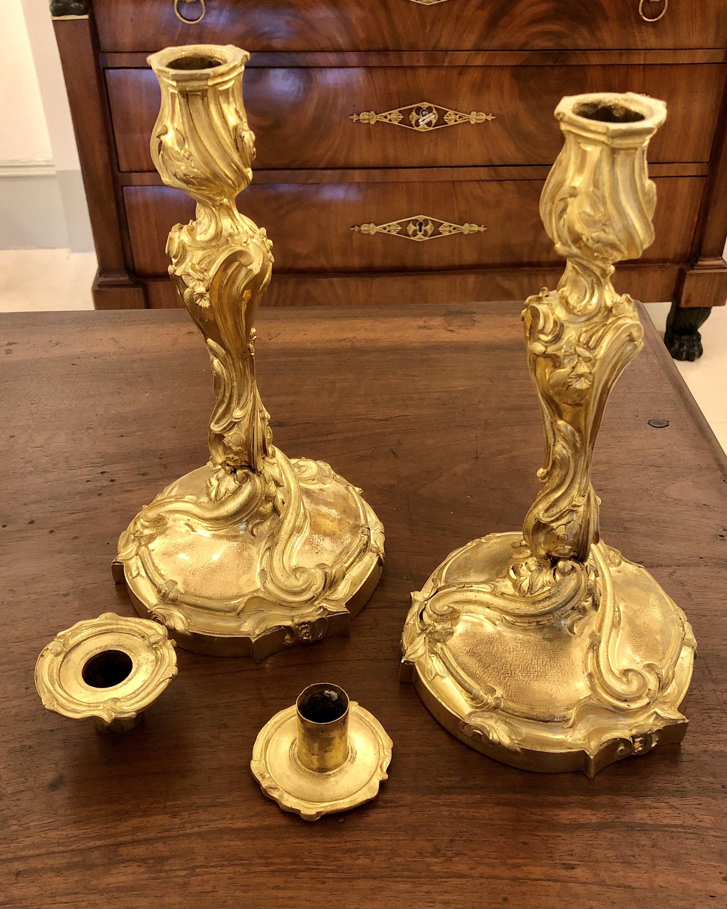 Pair Of Louis XV Candlesticks In The Manner Of Juste-Aurèle Meissonnier ...