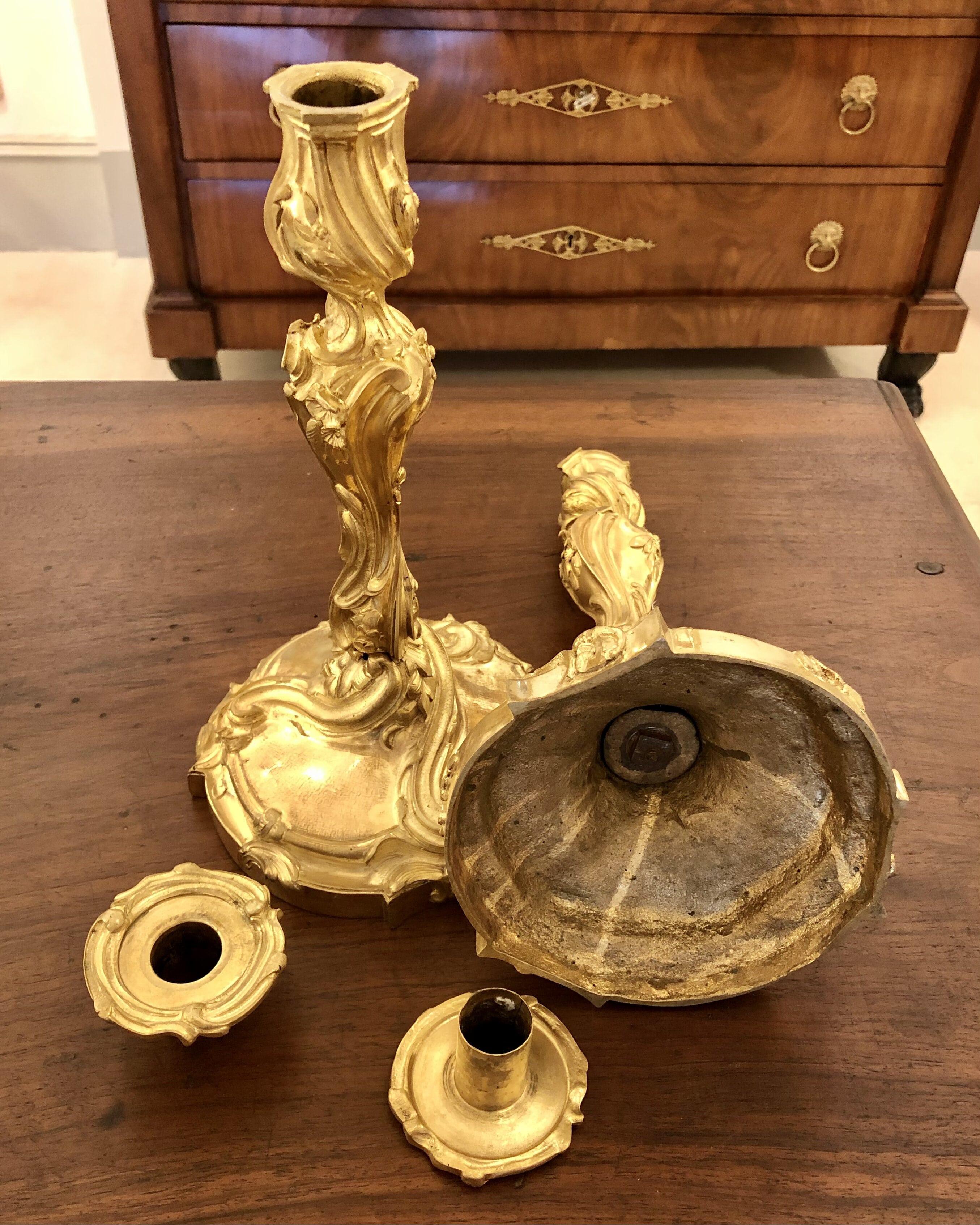 Pair Of Louis XV Candlesticks In The Manner Of Juste-Aurèle Meissonnier ...