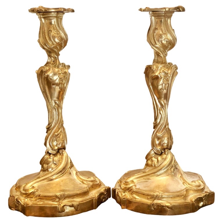 Pair Of Louis XV Candlesticks In The Manner Of Juste-Aurèle Meissonnier ...