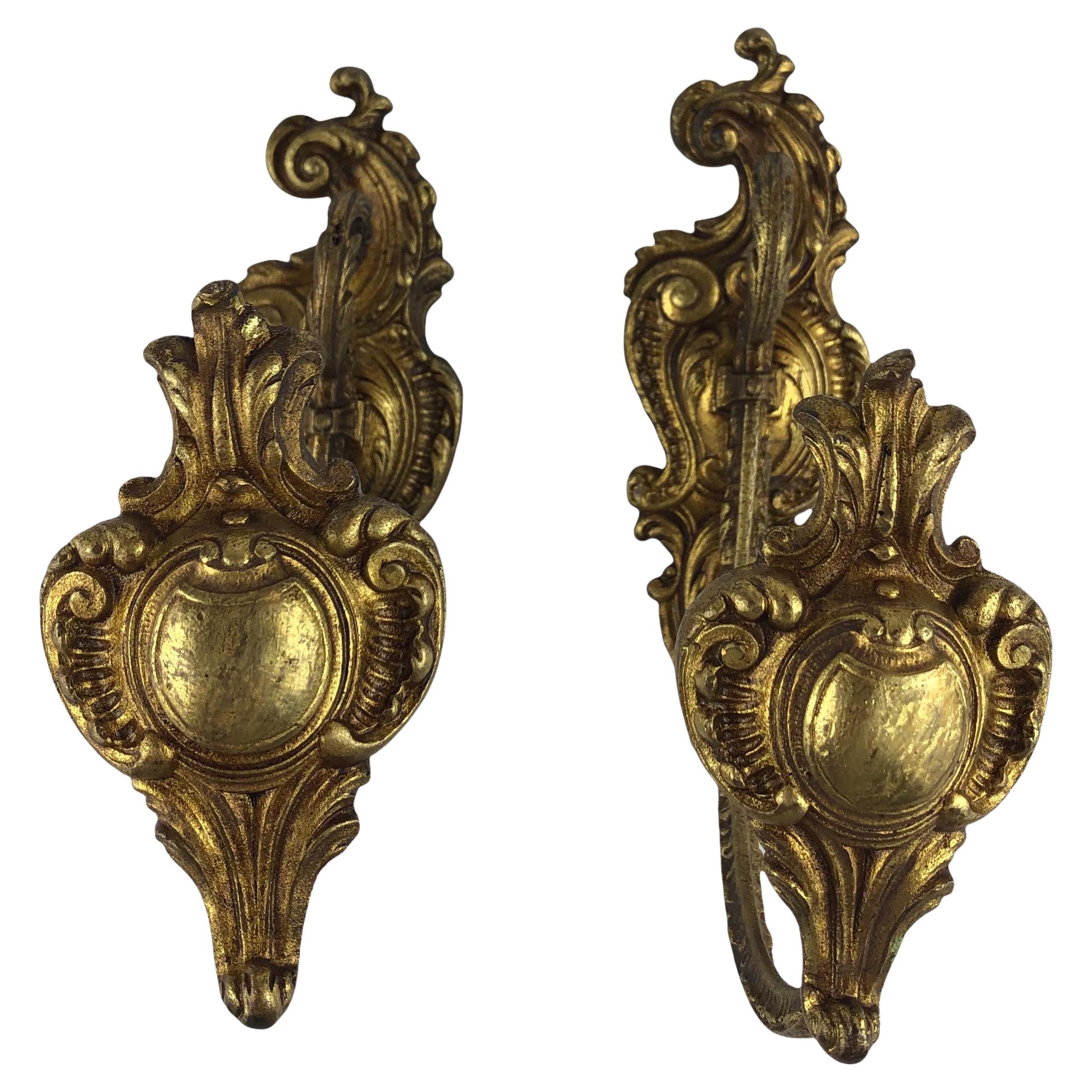 Single Large Gilt Bronze Curtain Tie-Back For Sale at 1stDibs
