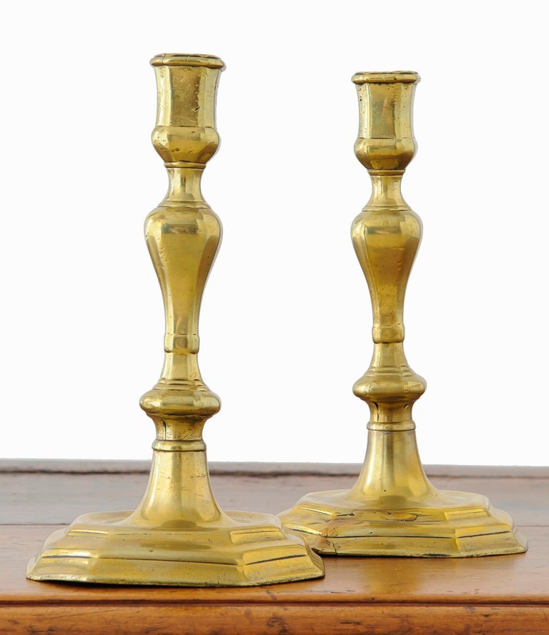 Pair of Louis XV, Regency, Candlesticks in Bronze at 1stDibs