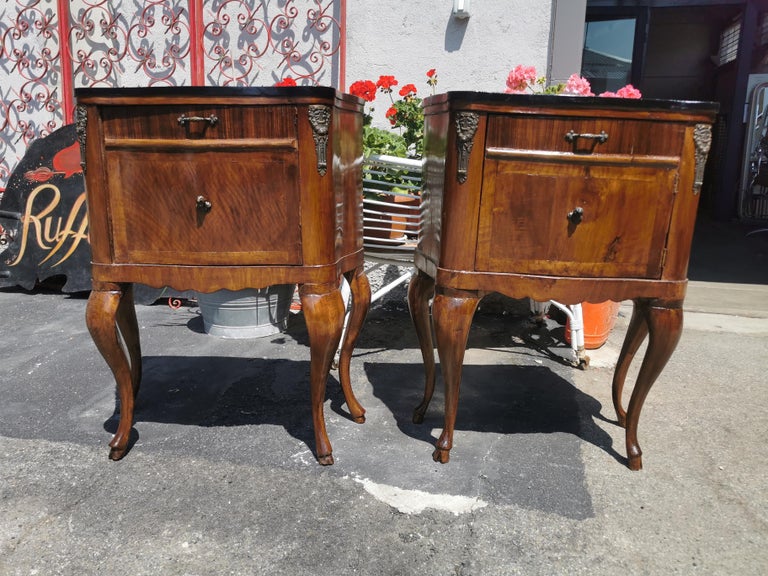 Pair of Louis XV style Side commodes For Sale at 1stDibs