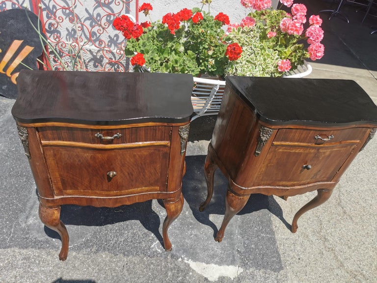 Pair of Louis XV style Side commodes For Sale at 1stDibs