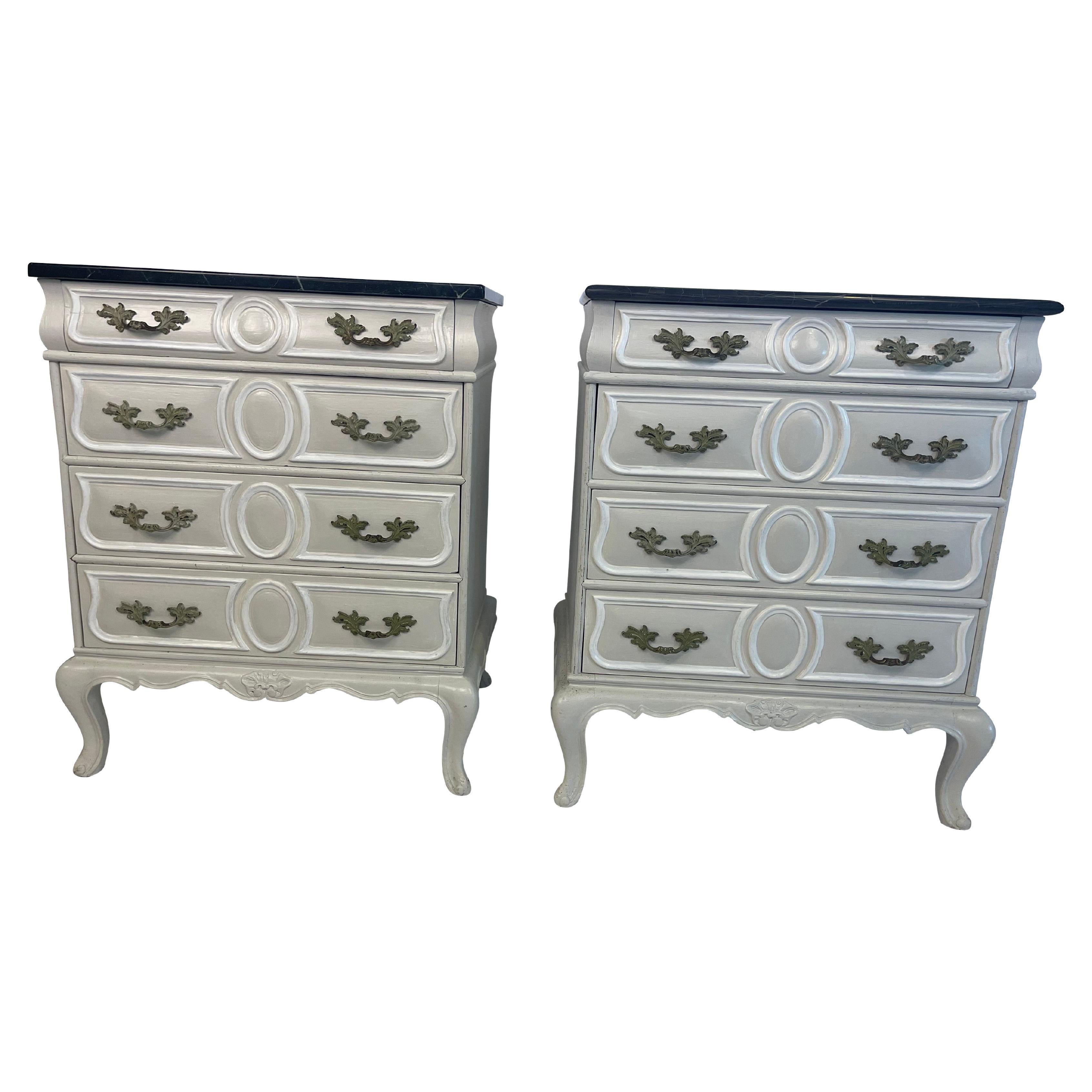 Pair of Louis XV Style Oval Tables with Drawers at 1stDibs