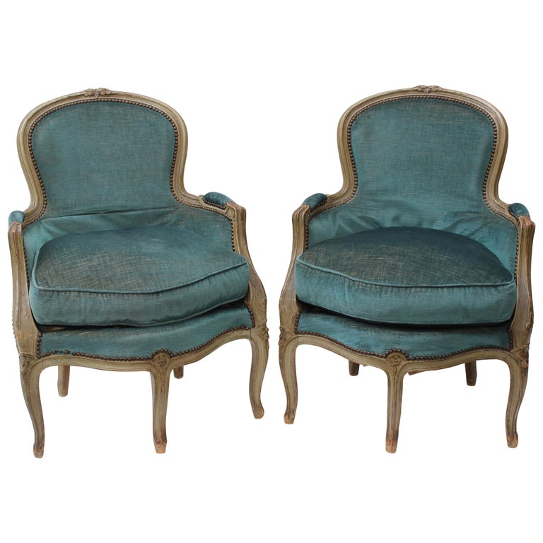Pair of Louis XV Style Five-Legged Chairs at 1stDibs