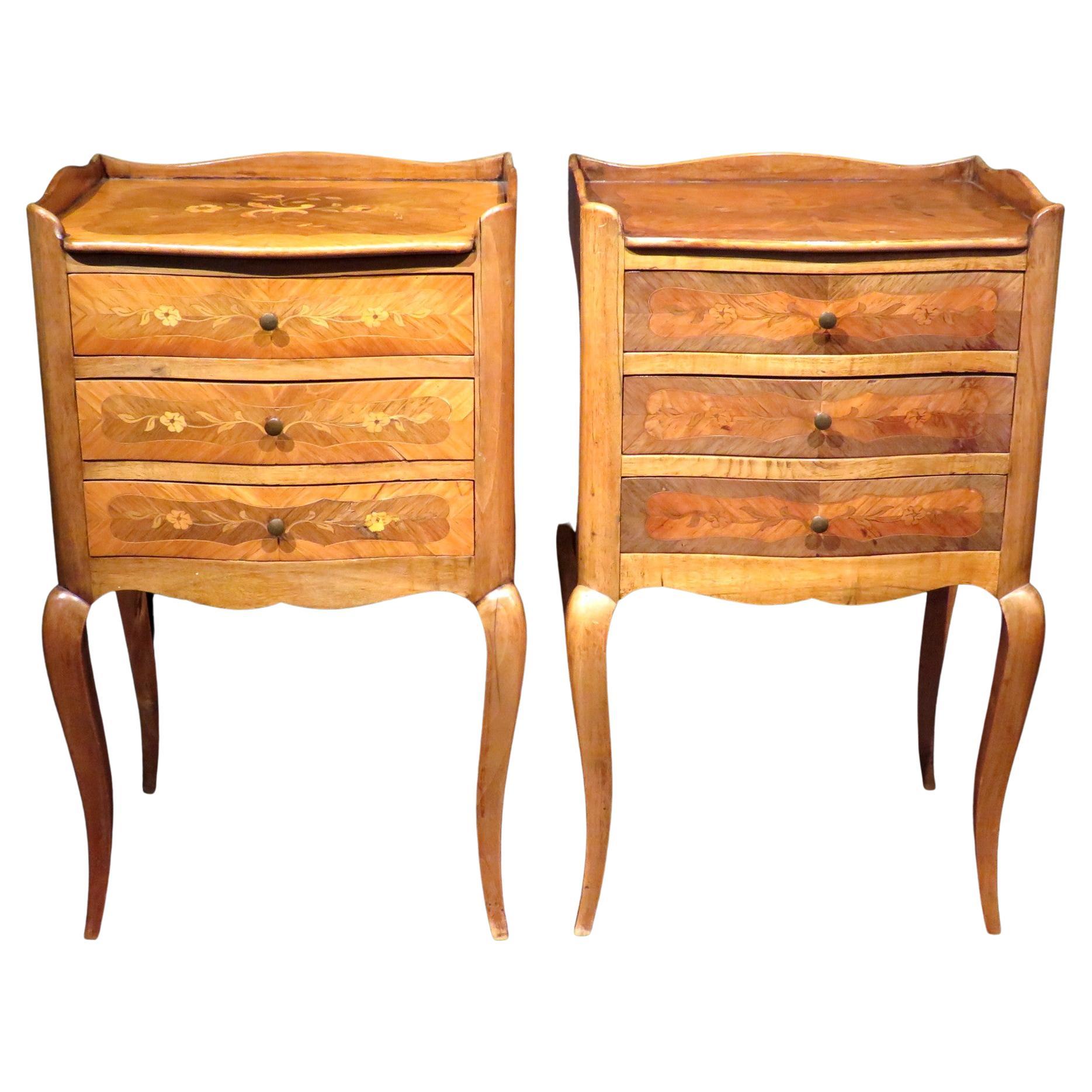 Pair of Louis XV Style Low Side Tables For Sale at 1stDibs