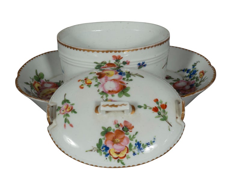 Pair of Louis XVI Porcelain Footed Butter Tubs For Sale at 1stDibs