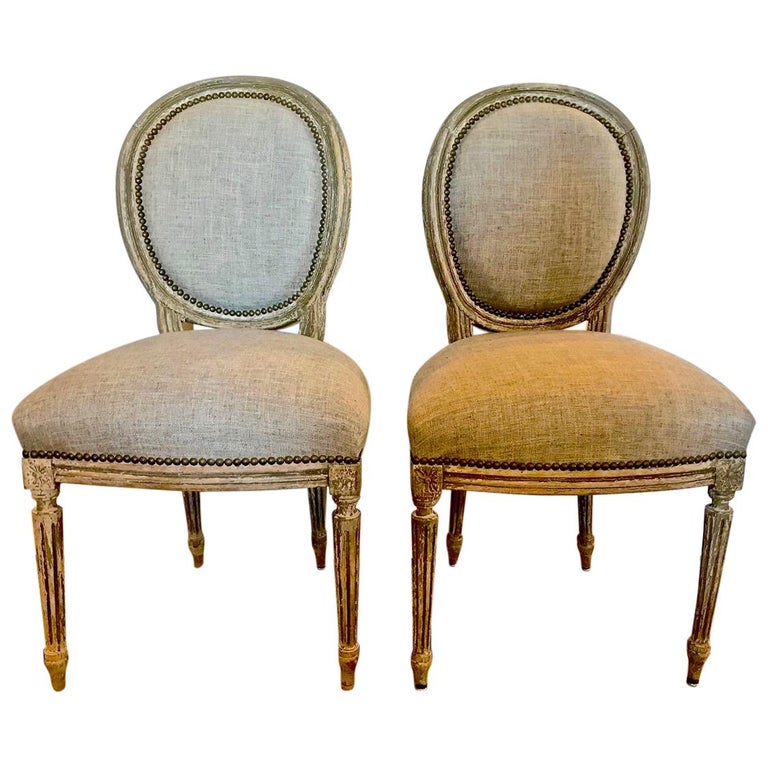 Pair of Louis XVI Side Chairs, 18th Century at 1stdibs