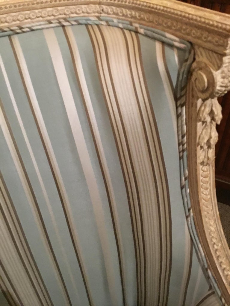 Pair of Louis XVI-Style Bergeres/Chairs, Late 19th Century in ...