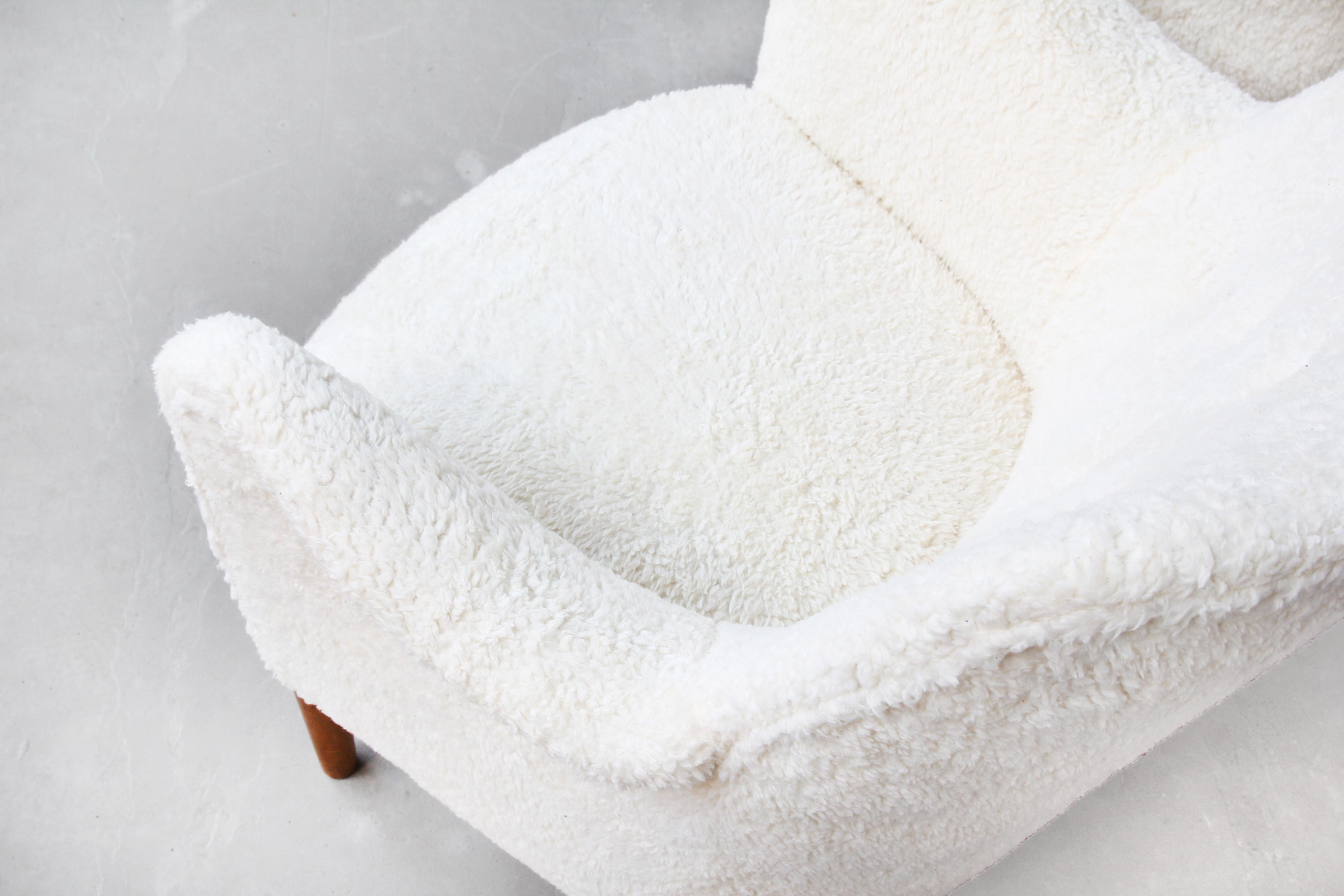 Pair of Lounge Chairs by Carl Malmsten Faux Fur *New Upholstery ...