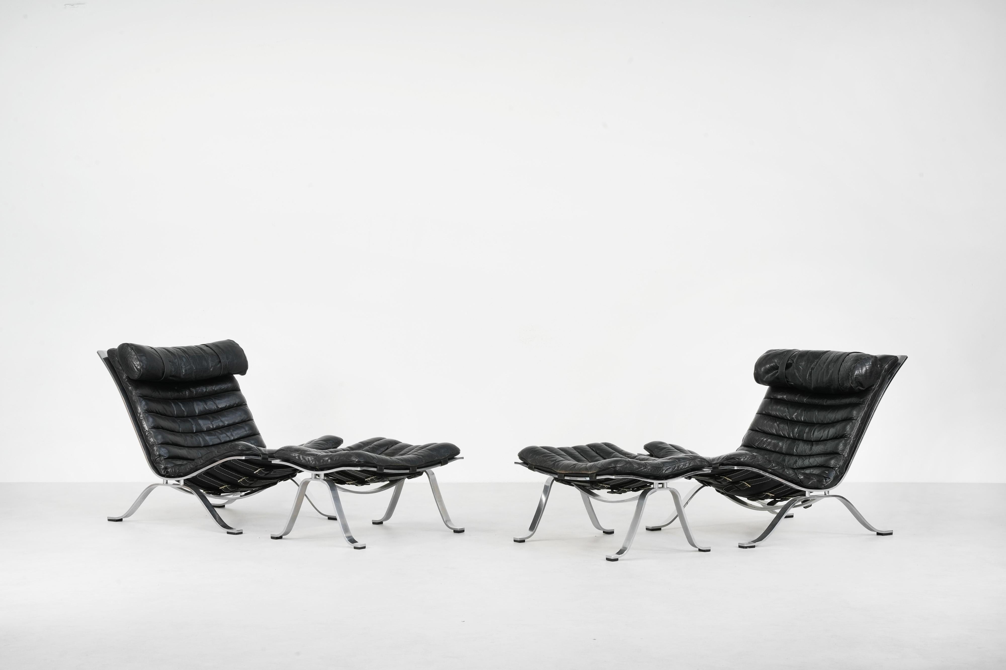 Pair of Lounge Chairs Mod. Ari by Arne Norell for Norell AB, Sweden ...