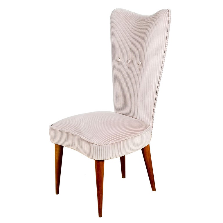 Pair of Low Chairs with High Backrests, Italy 1940 For Sale at 1stDibs