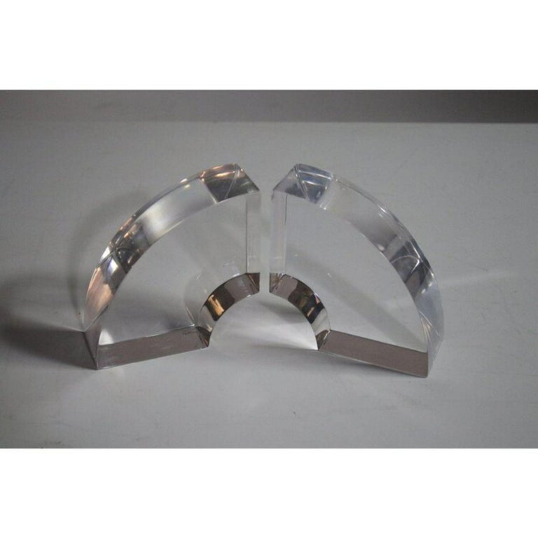 Pair of Lucite Bookends by Astrolite For Sale at 1stDibs