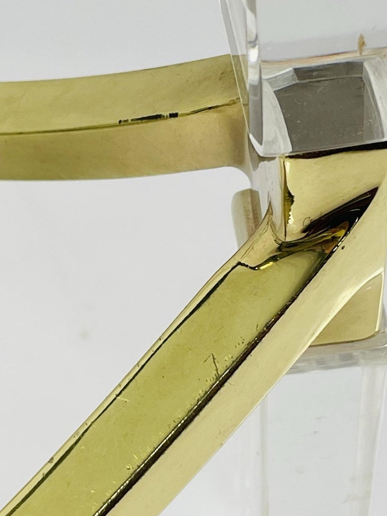 Pair of Lucite and Brass Side Tables by Charles Hollis Jones "Classic ...