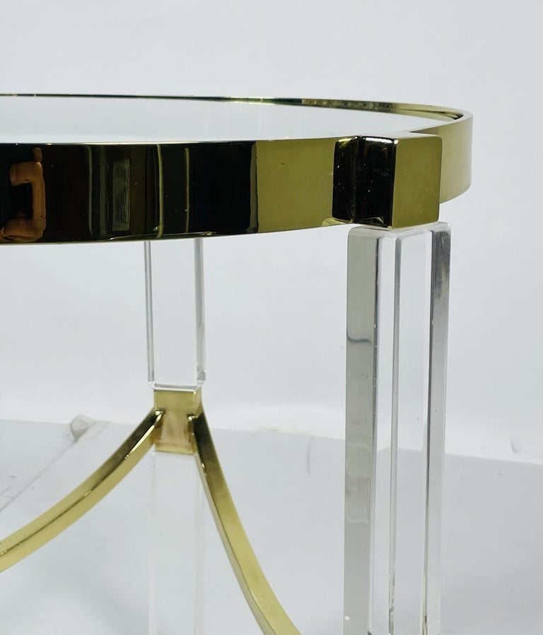 Pair of Lucite and Brass Side Tables by Charles Hollis Jones "Classic ...