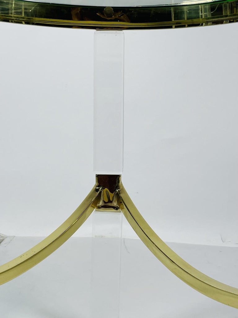 Pair of Lucite and Brass Side Tables by Charles Hollis Jones "Classic ...