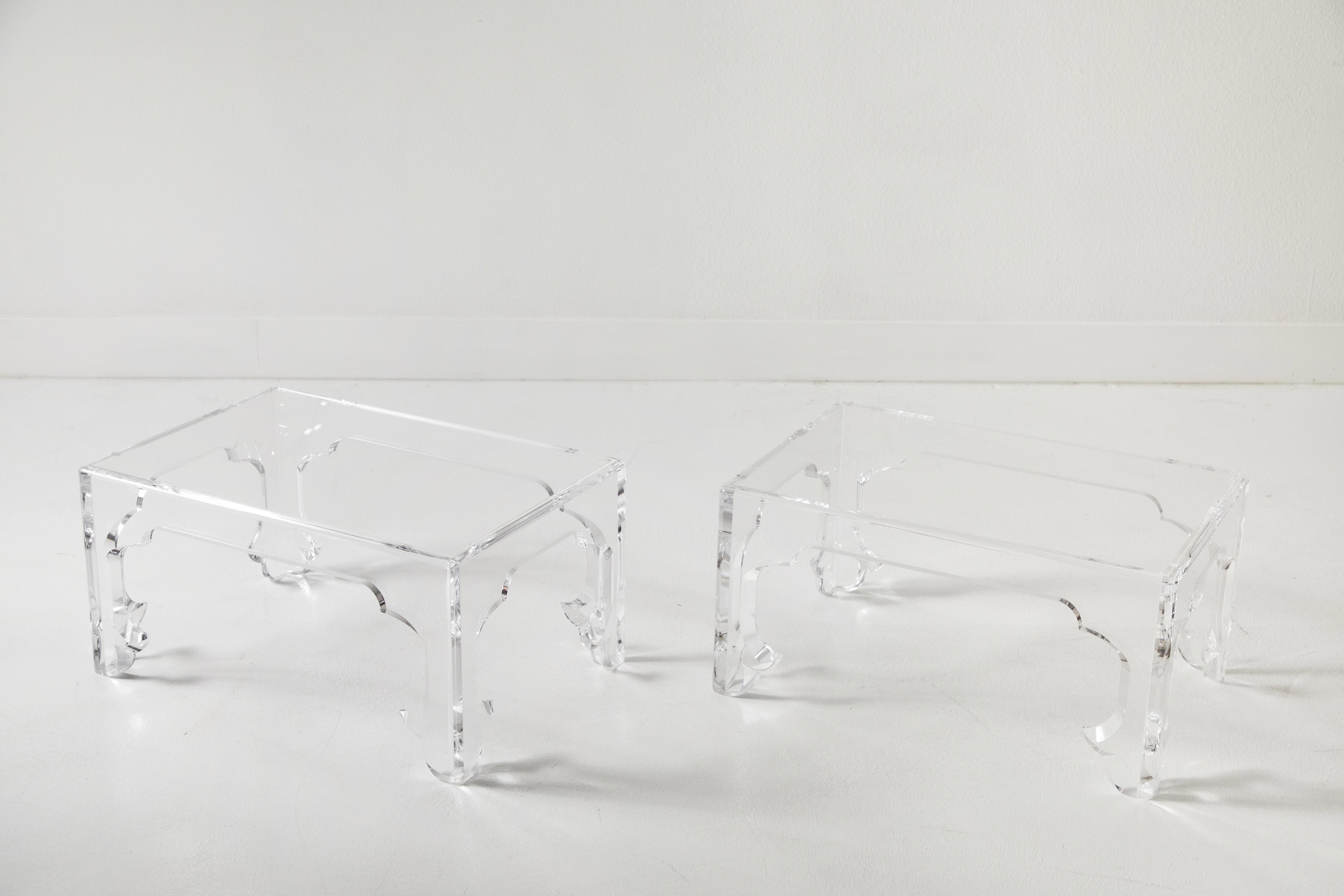 Pair of Lucite "Chop" Tables For Sale at 1stDibs